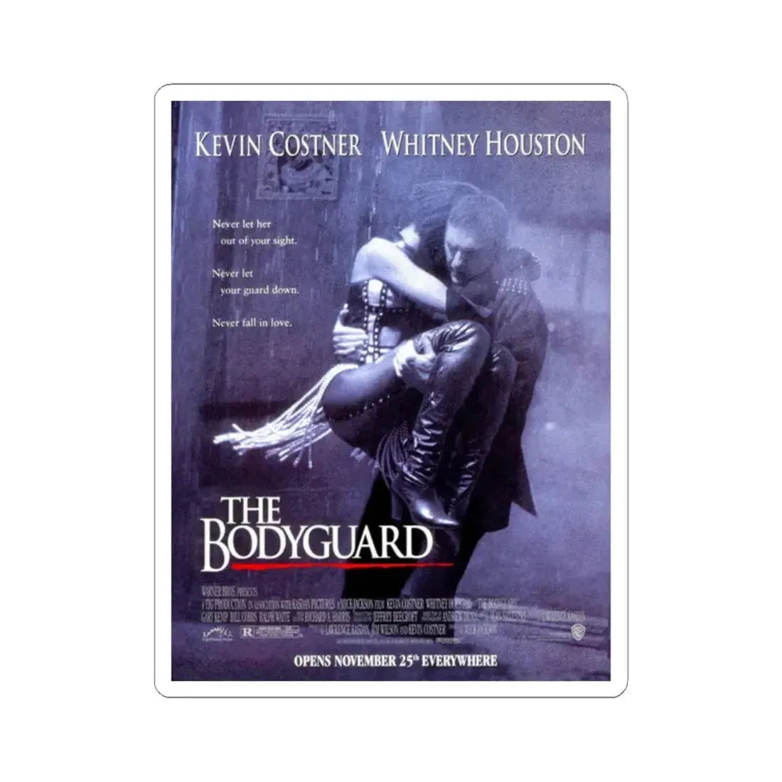 The Bodyguard 1992 Movie Poster - STICKER Vinyl Kiss-Cut Decal | Shop Stickers, Wall Art ...