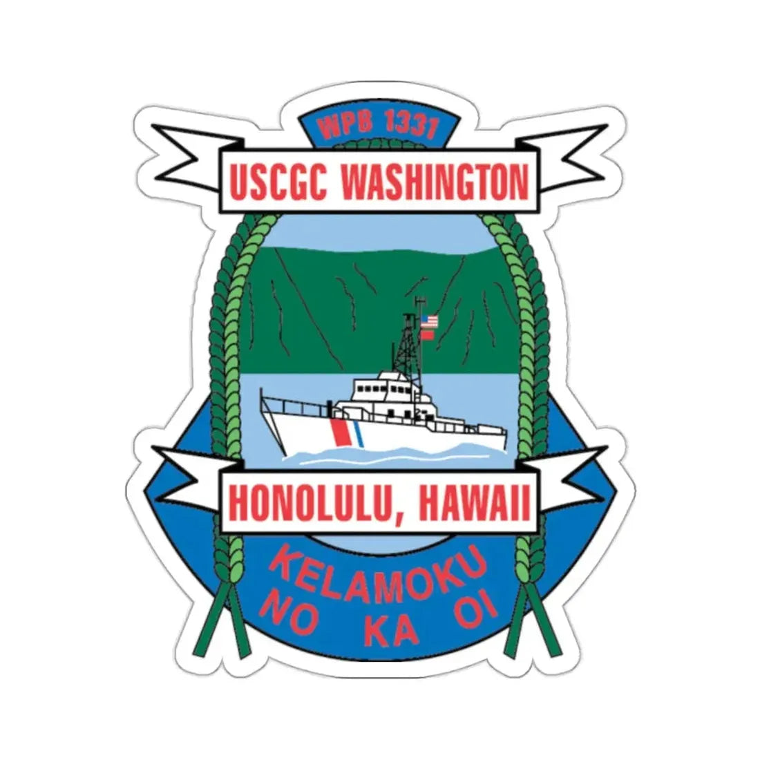 USCGC Washington WPB 1331 Honolulu Hawaii (U.S. Coast Guard) STICKER Vinyl Kiss-Cut Decal | Shop ...