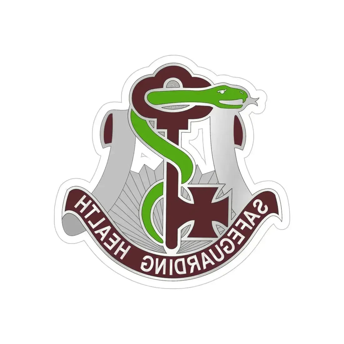 300 Field Hospital (U.S. Army) REVERSE PRINT Transparent Die-Cut ...