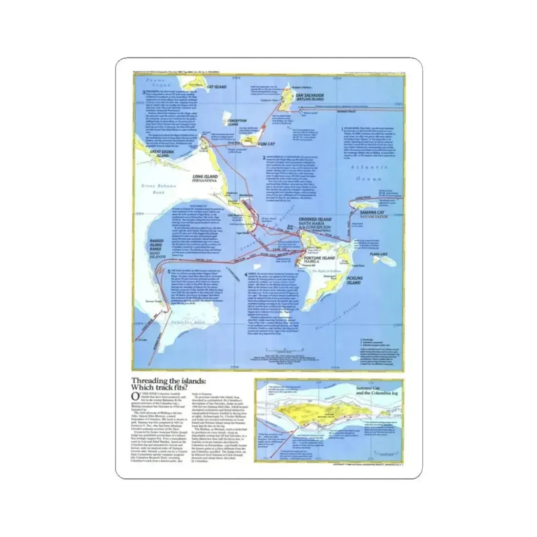 Americas - Threading the Island (1986) (Map) STICKER Vinyl Kiss-Cut ...