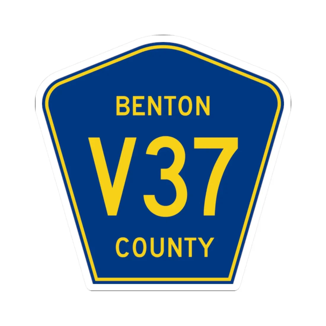 Benton County Route V37 IA (Iowa) (Road Sign) STICKER Vinyl Kiss-Cut D ...
