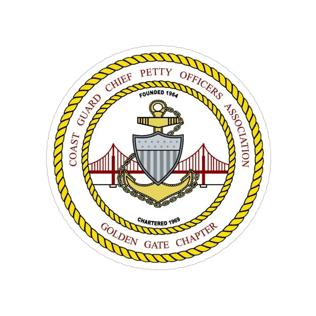 CG CPOA Golden Gate Chapter (U.S. Coast Guard) Transparent STICKER Die ...