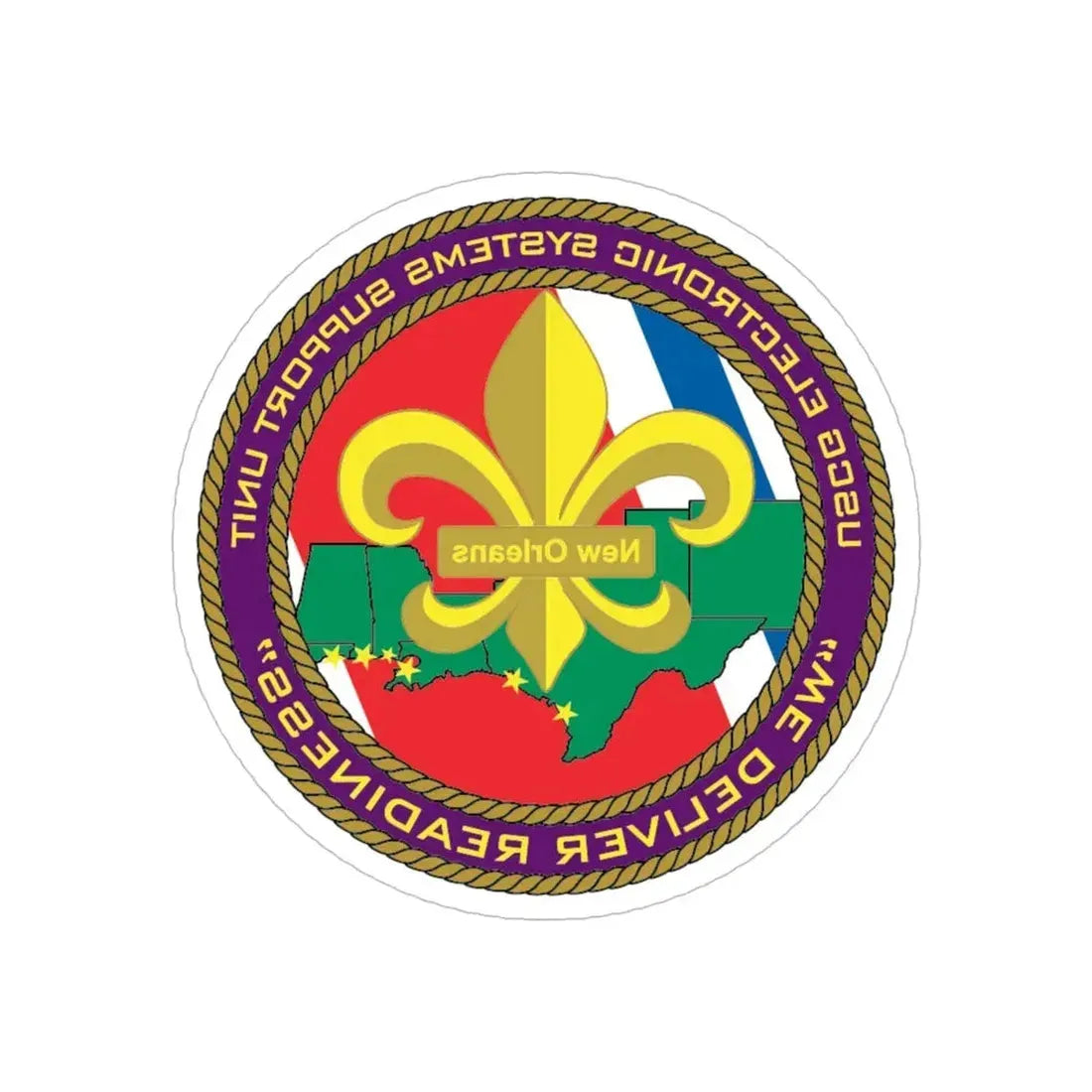 CG ESU New Orleans (U.S. Coast Guard) REVERSE PRINT Transparent Die-Cut ...