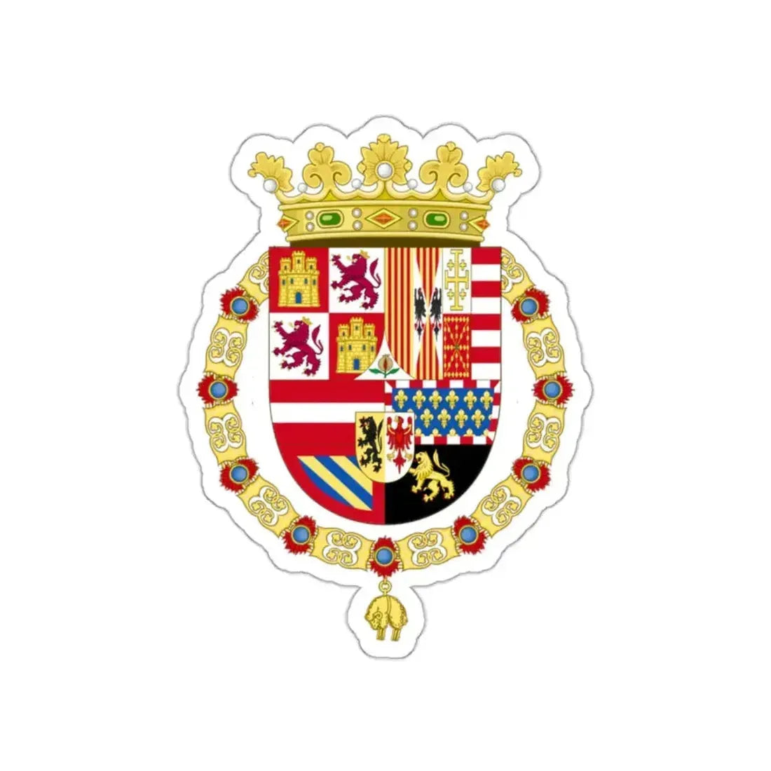 Coat of Arms of Philip II of Spain (1558-1580) STICKER Vinyl Die-Cut ...