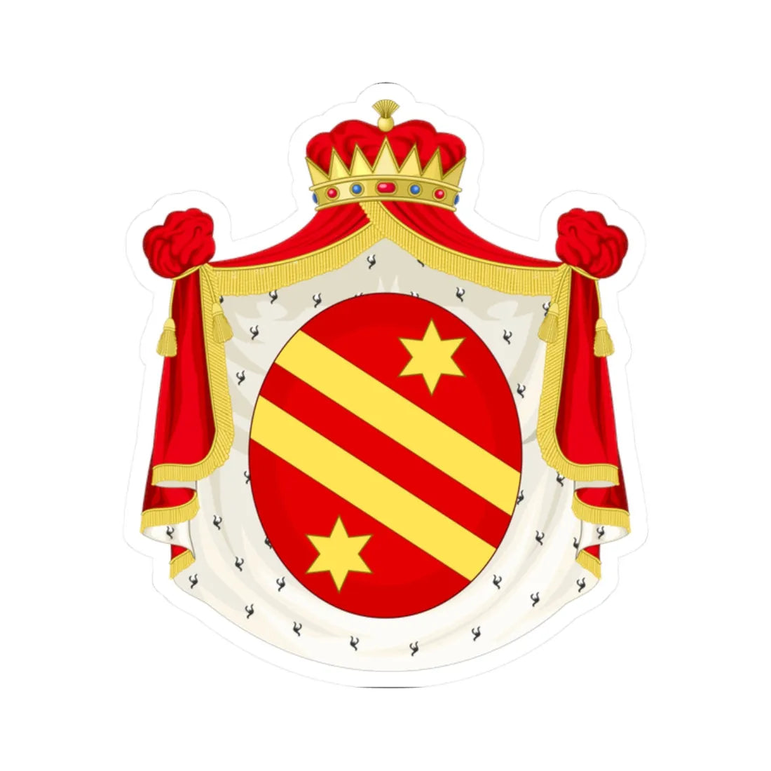 Coat of Arms of Roman Prince of Canino (Italy) (Coat of Arms) STICKER ...