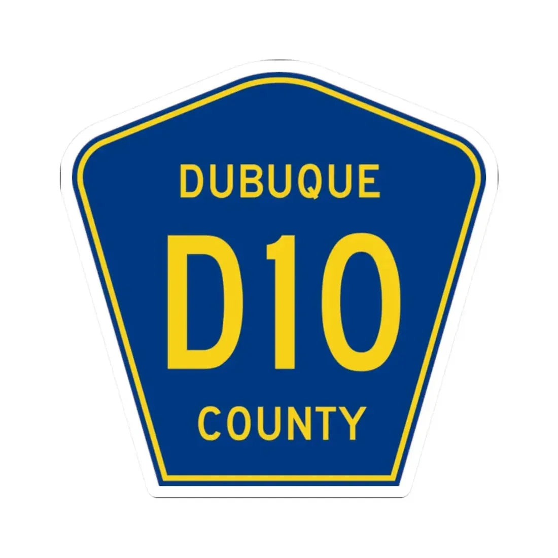 Dubuque County Route D10 IA (Iowa) (Road Sign) STICKER Vinyl Kiss-Cut ...