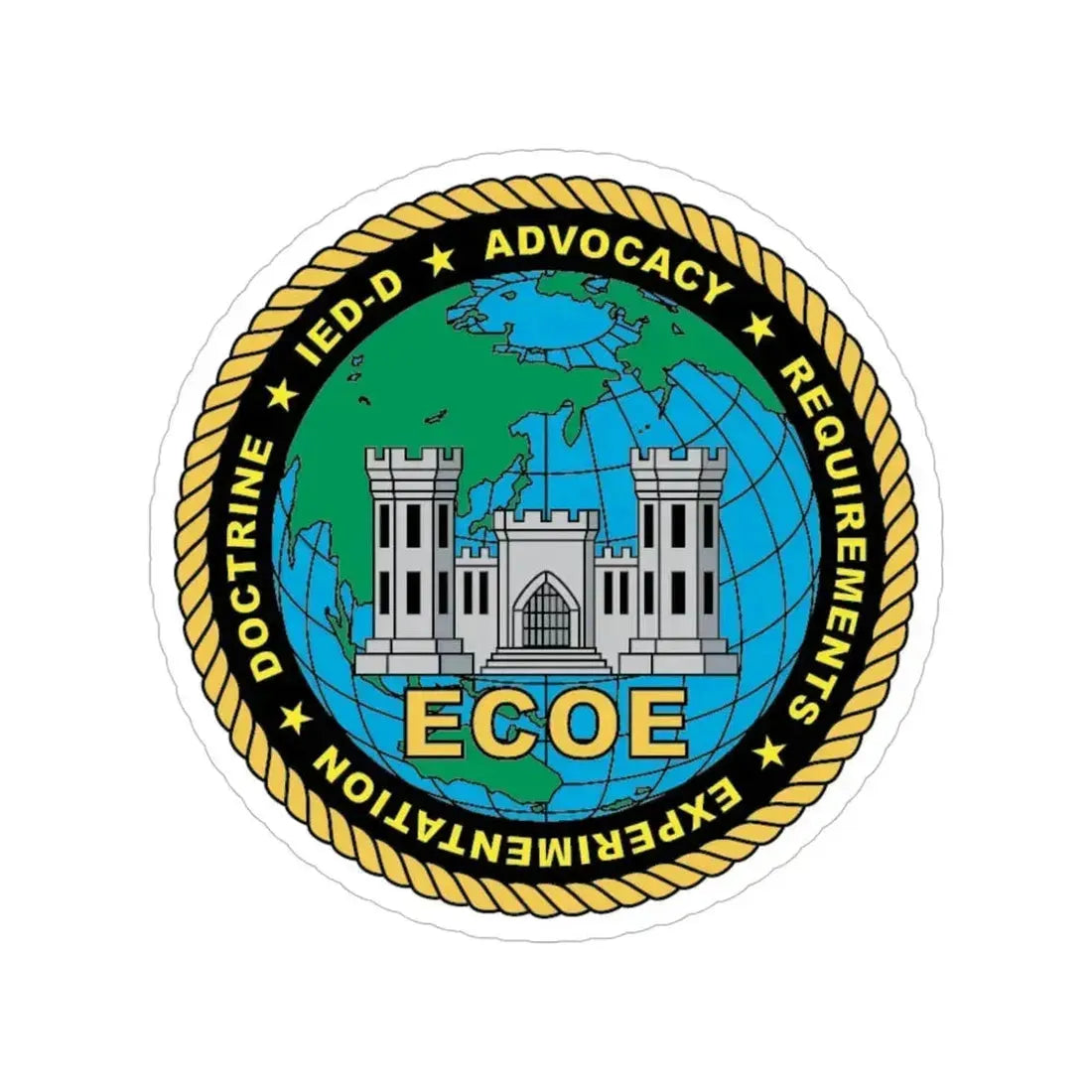 ECOE Engineer Center of Excellence (USMC) Transparent STICKER Die-Cut ...