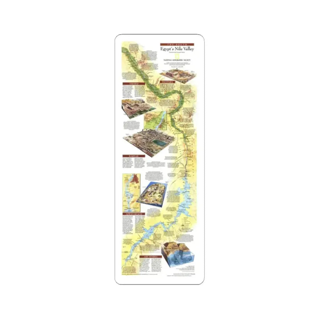 Egypt's Nile Valley- The South (1995) (Map) STICKER Vinyl Kiss-Cut ...