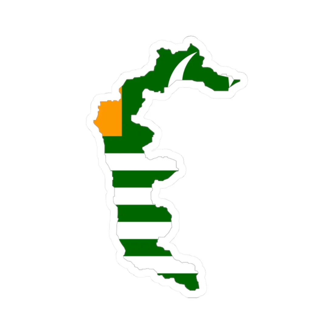 Flag-map of Azad Kashmir (Pakistan) STICKER Vinyl Kiss-Cut Decal – The ...