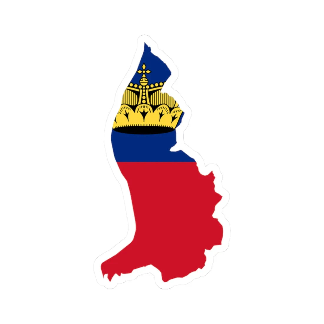 Flag-map of Liechtenstein (Liechtenstein) STICKER Vinyl Kiss-Cut Decal ...