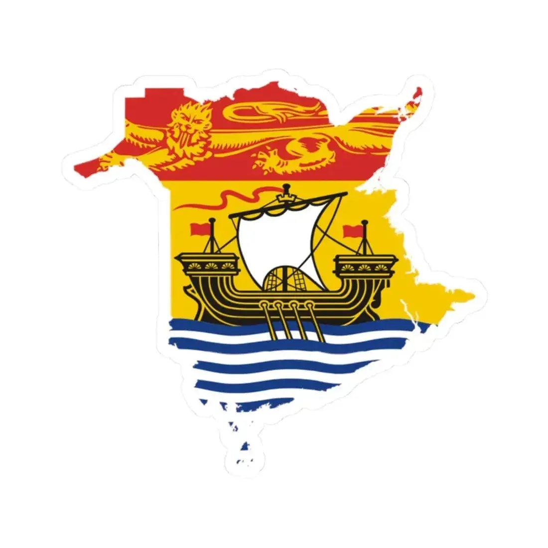 Flag-map of New Brunswick (Canada) STICKER Vinyl Kiss-Cut Decal | Shop ...