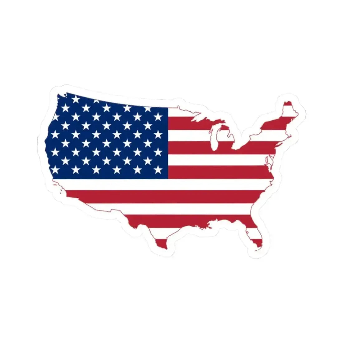 Flag-map of the United States (United States) STICKER Vinyl Kiss-Cut ...