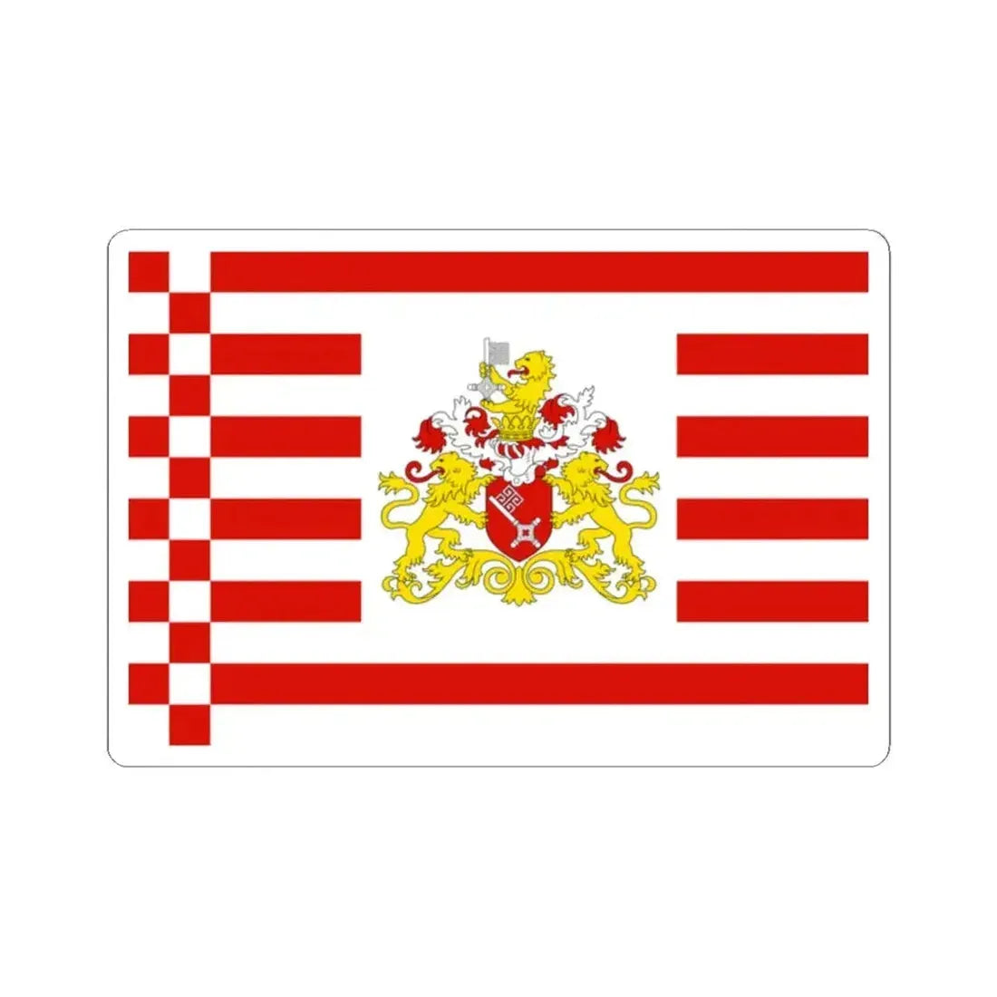 Flag of Bremen with flag arms Germany - STICKER Vinyl Kiss-Cut Decal ...