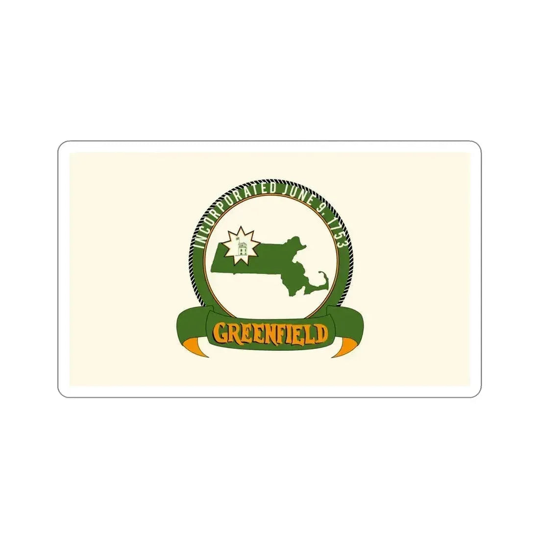Flag of Greenfield Massachusetts USA STICKER Vinyl Die-Cut Decal – The ...