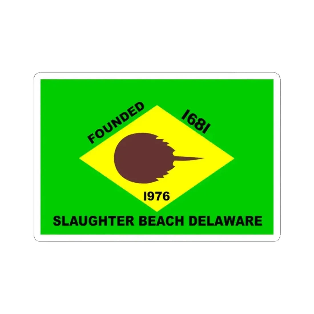 Flag of Slaughter Beach Delaware (United States) STICKER Vinyl Kiss-Cut ...