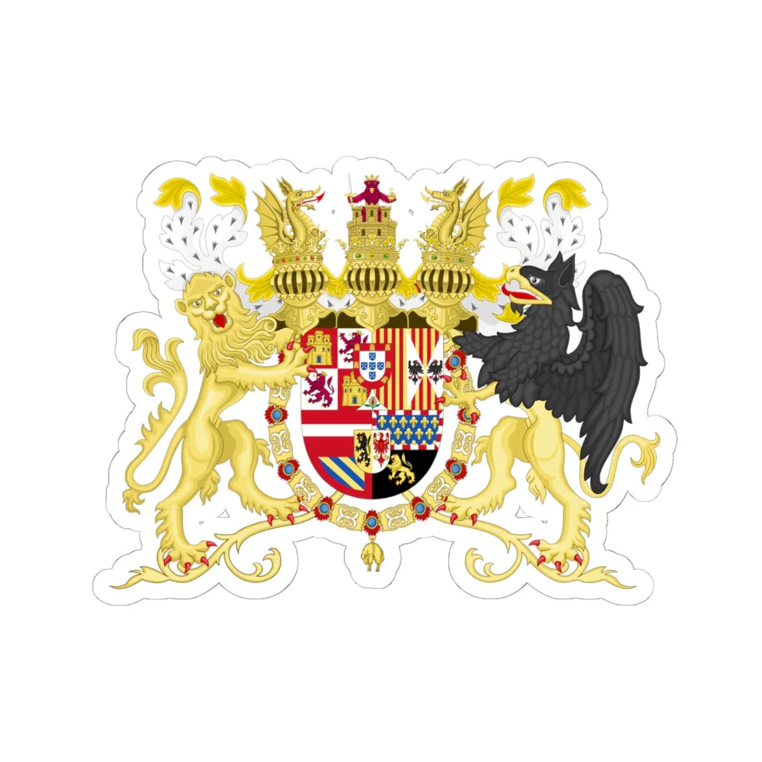 Full Ornamented Coat of Arms of Spanish House of Austria 1580-1668 (Sp ...