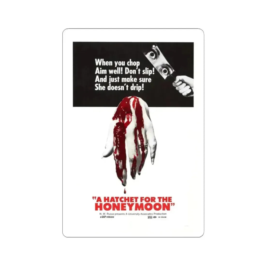 HATCHET FOR THE HONEYMOON 1970 Movie Poster - STICKER Vinyl Kiss-Cut ...