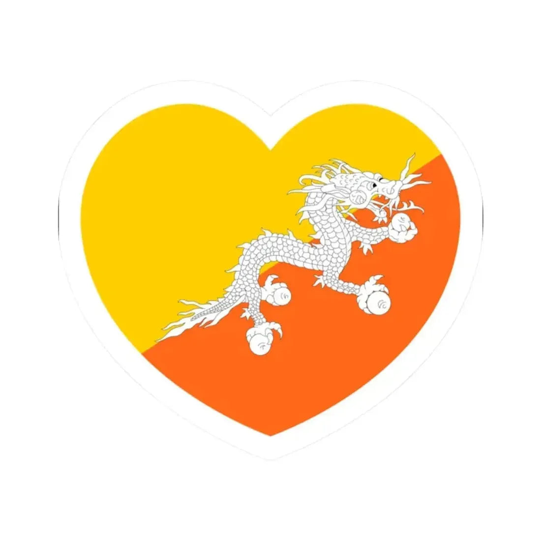 Heart Flag of Bhutan - STICKER Vinyl Kiss-Cut Decal | Shop Stickers ...
