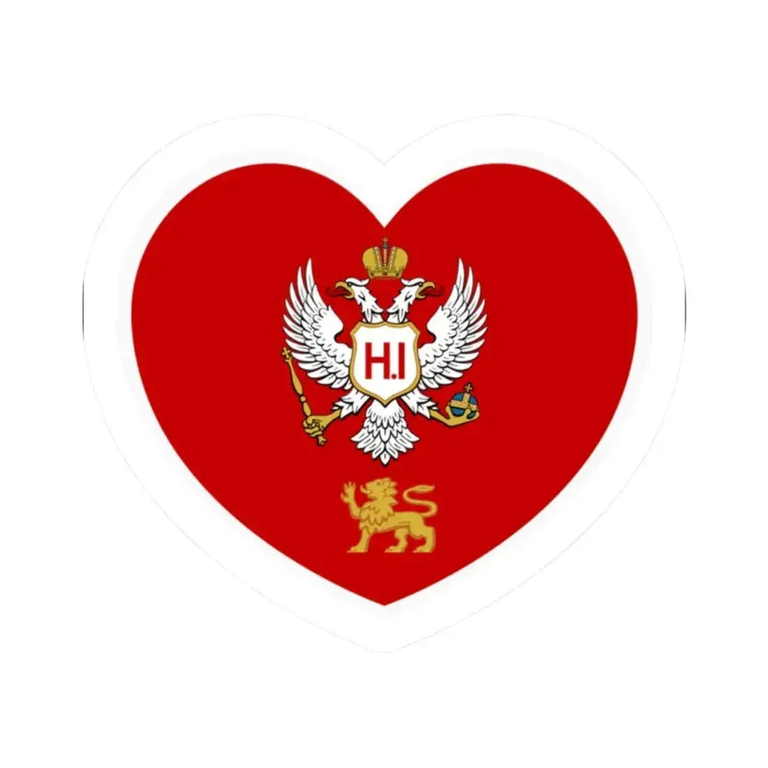 Heart Flag of Montenegro 1860-1905 - STICKER Vinyl Kiss-Cut Decal ...