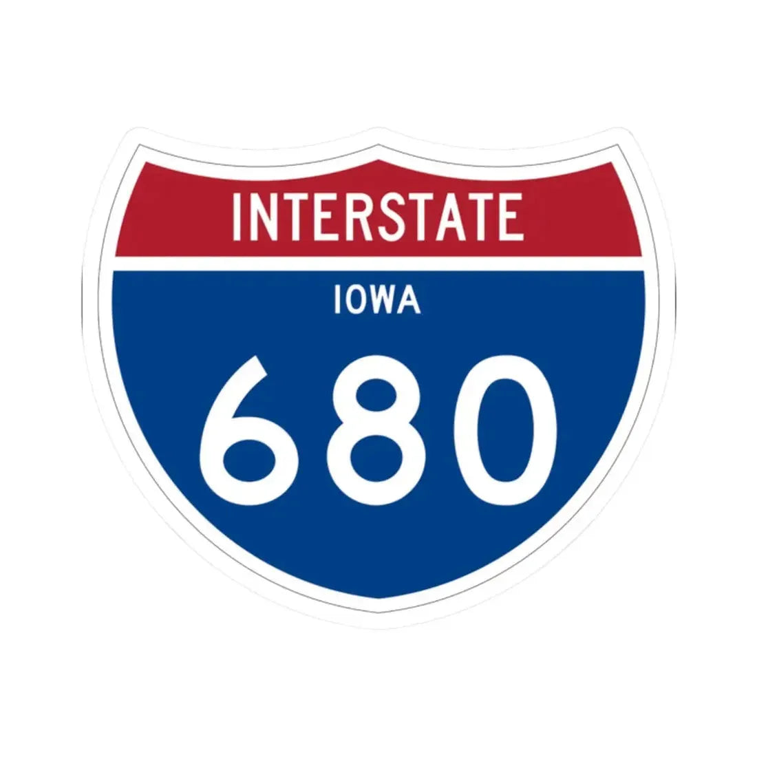 I-680 IA 1961 (Iowa) (Road Sign) STICKER Vinyl Kiss-Cut Decal – The ...