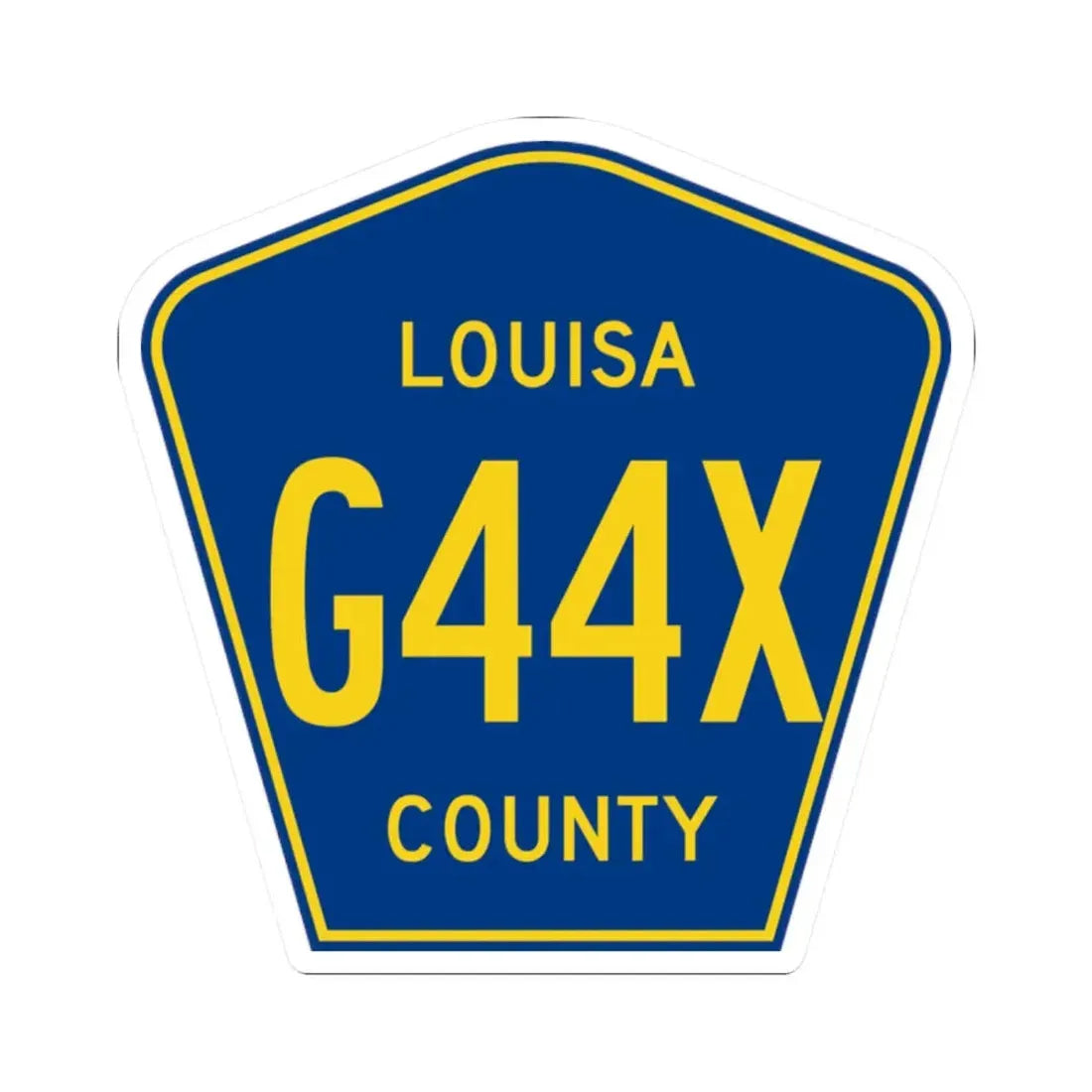 Louisa County Route G44X IA (Iowa) (Road Sign) STICKER Vinyl Kiss-Cut ...