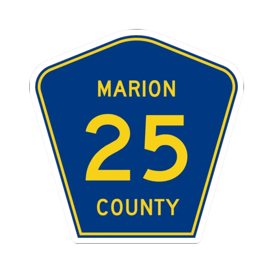 Marion County 25 (Florida) (Road Sign) STICKER Vinyl Kiss-Cut Decal ...