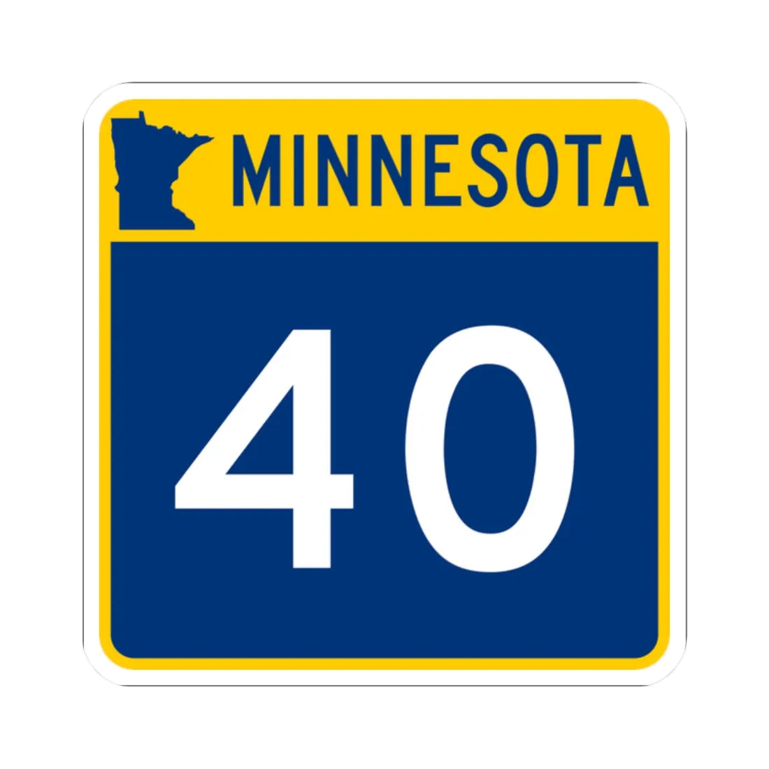 MN-40 (Minnesota) (Road Sign) STICKER Vinyl Kiss-Cut Decal – The ...