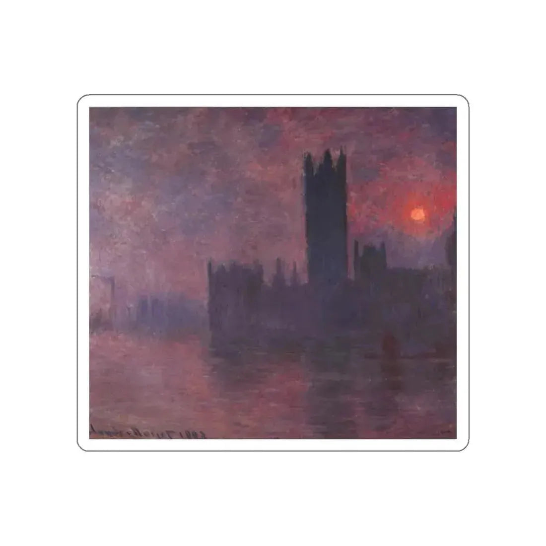 MONET, Claude - London Houses of Parliament at Sunset (Artwork) STICKER ...