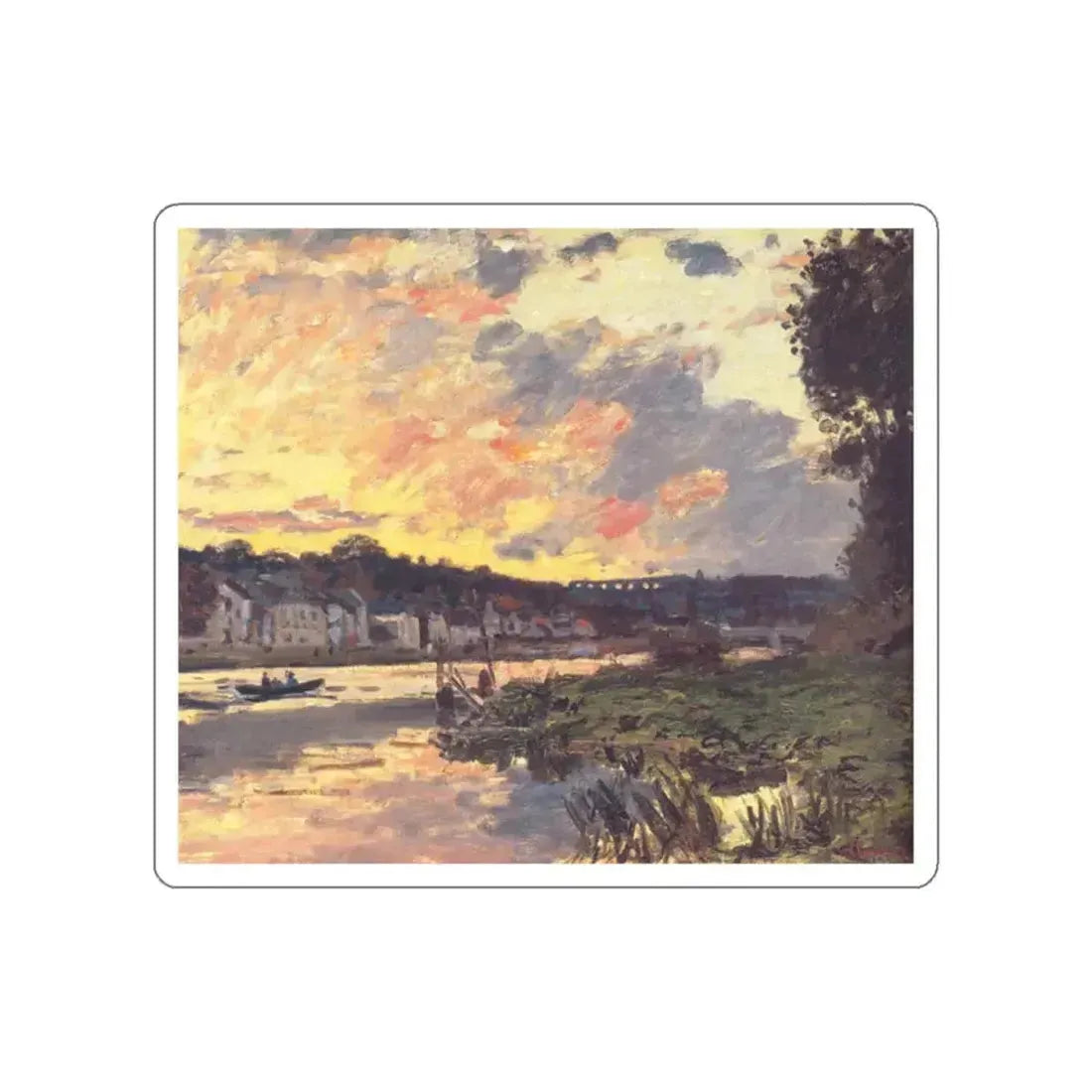 MONET, Claude - The Seine at Bougival in the Evening (Artwork) STICKER ...