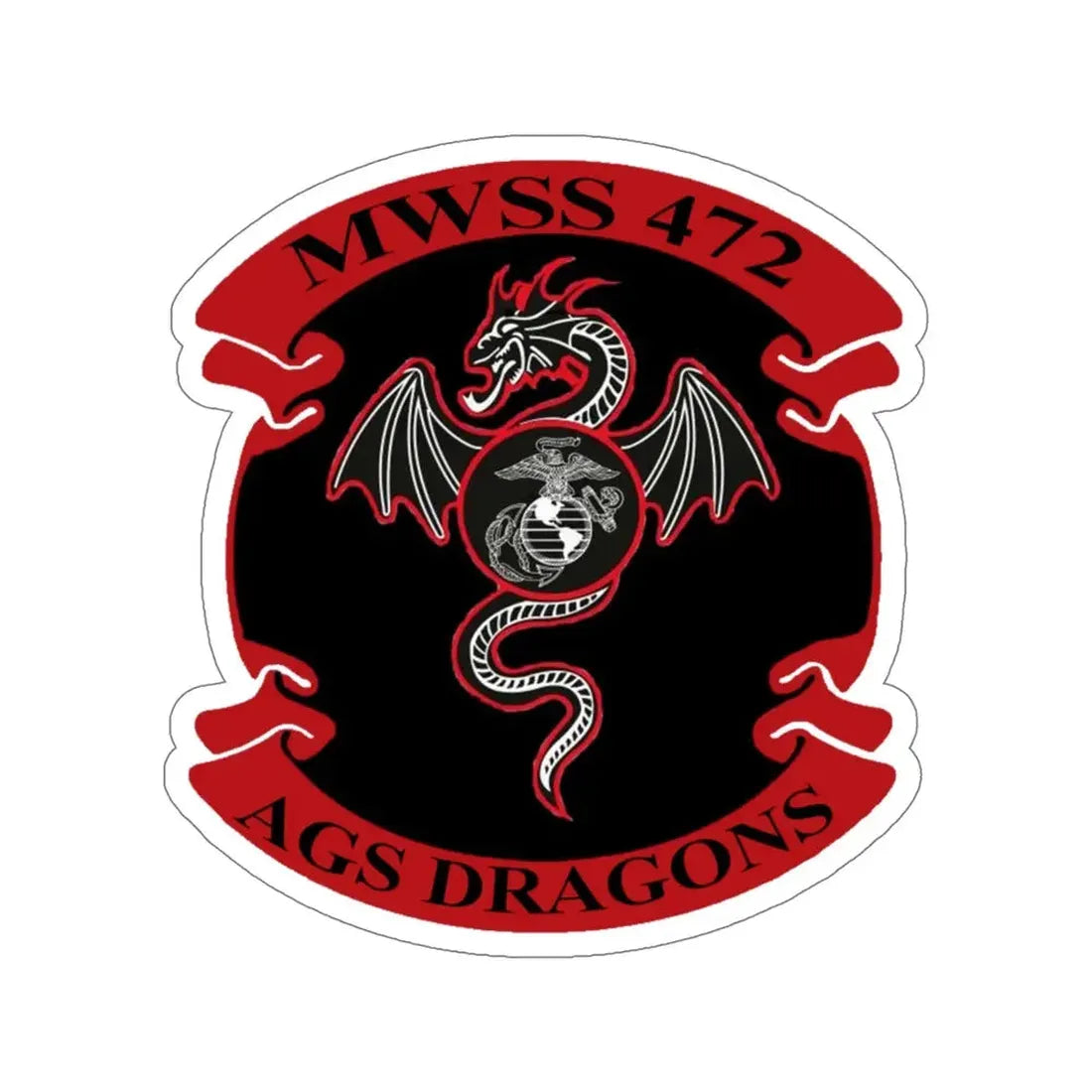 MWSS 472 AGS Dragons (USMC) STICKER Vinyl Die-Cut Decal | Shop Stickers ...