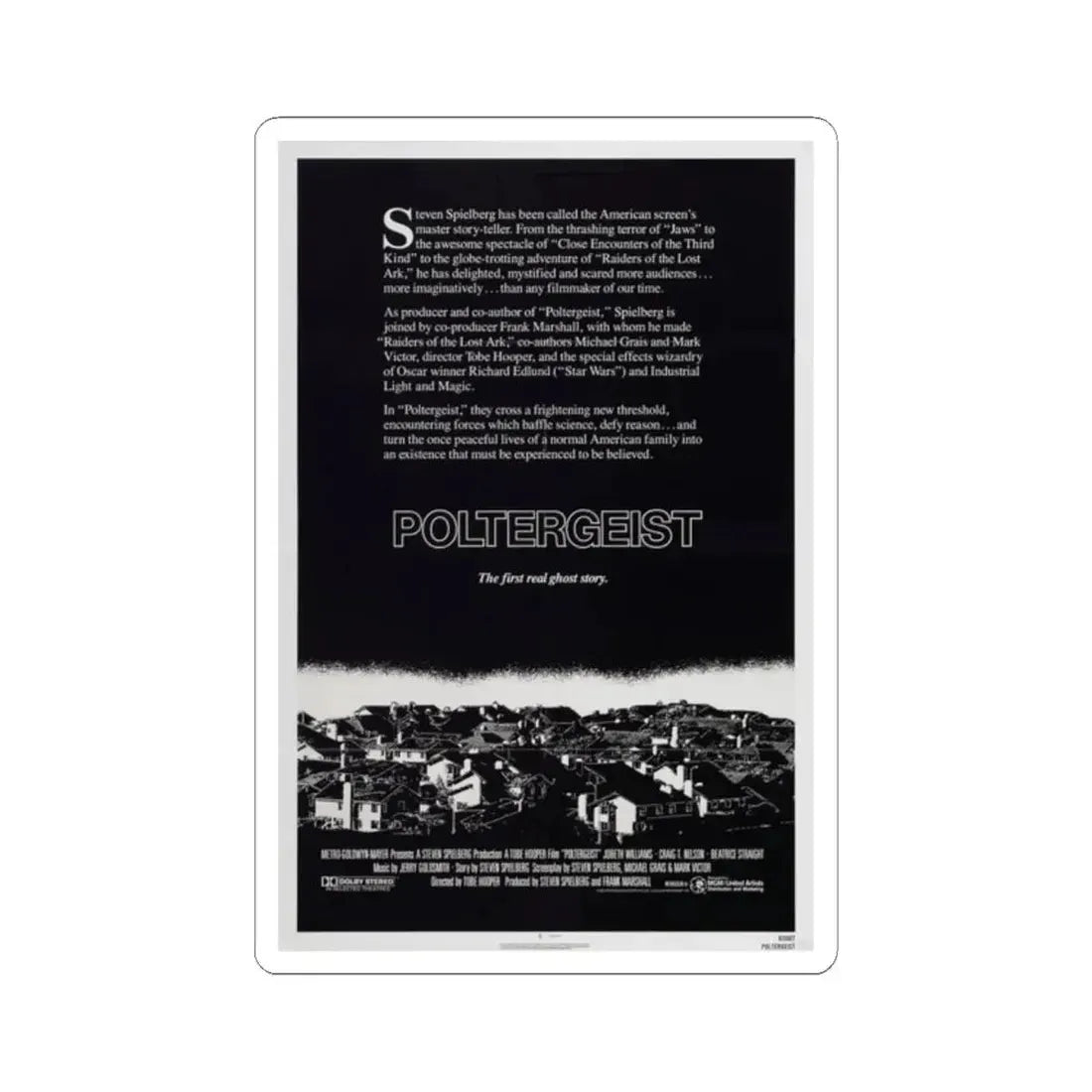 POLTERGEIST (TEASER) 1982 Movie Poster - STICKER Vinyl Kiss-Cut Decal ...