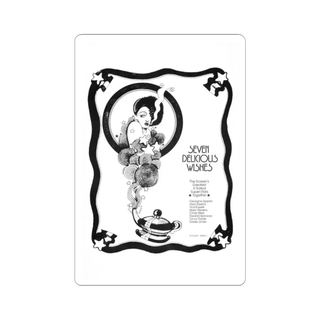 SEVEN DELICIOUS WISHES 1973 Movie Poster - STICKER Vinyl Kiss-Cut Decal ...