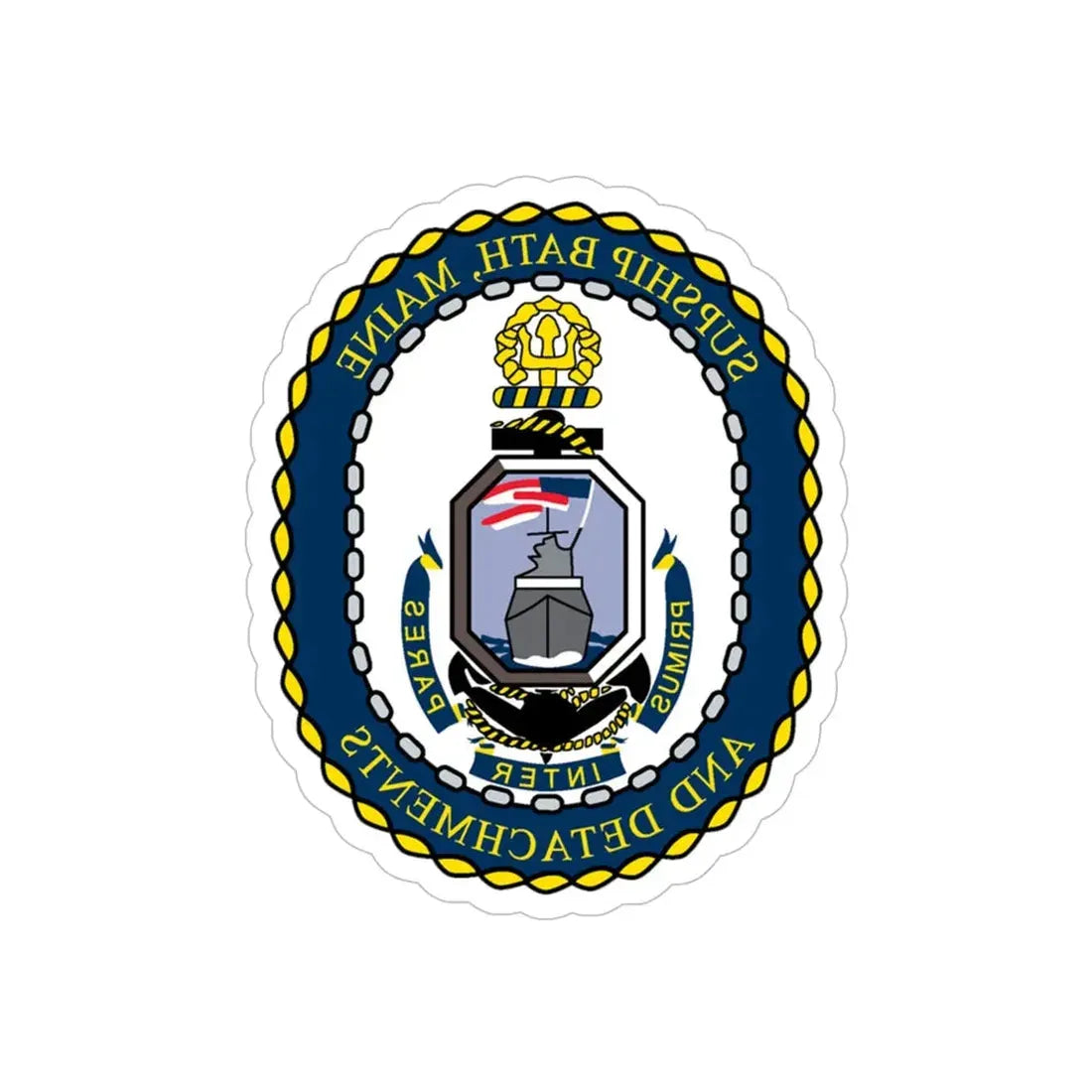 SUPSHIP Bath ME Detach (U.S. Navy) REVERSE PRINT Transparent Die-Cut ...