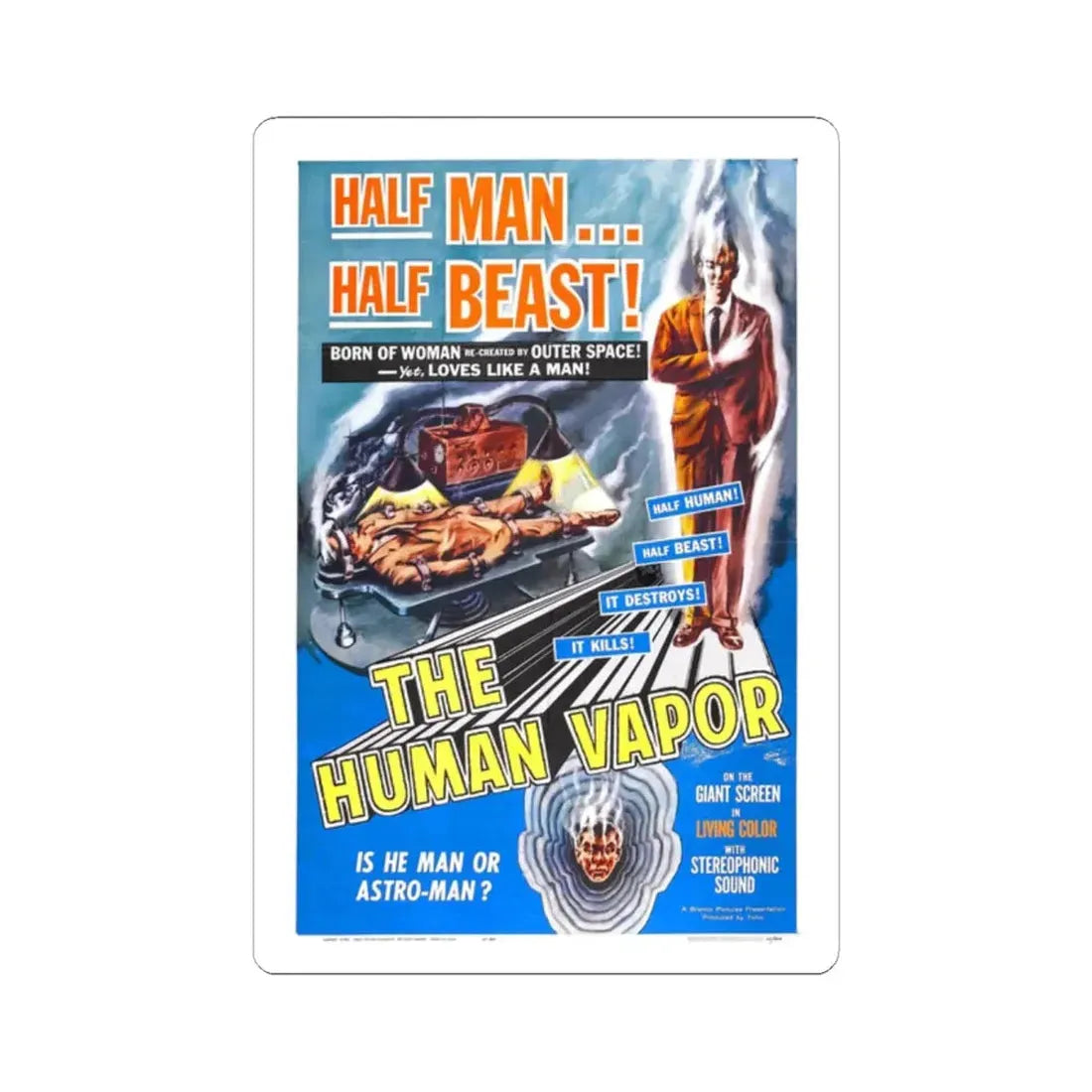 THE HUMAN VAPOR 1960 Movie Poster - STICKER Vinyl Kiss-Cut Decal | Shop ...