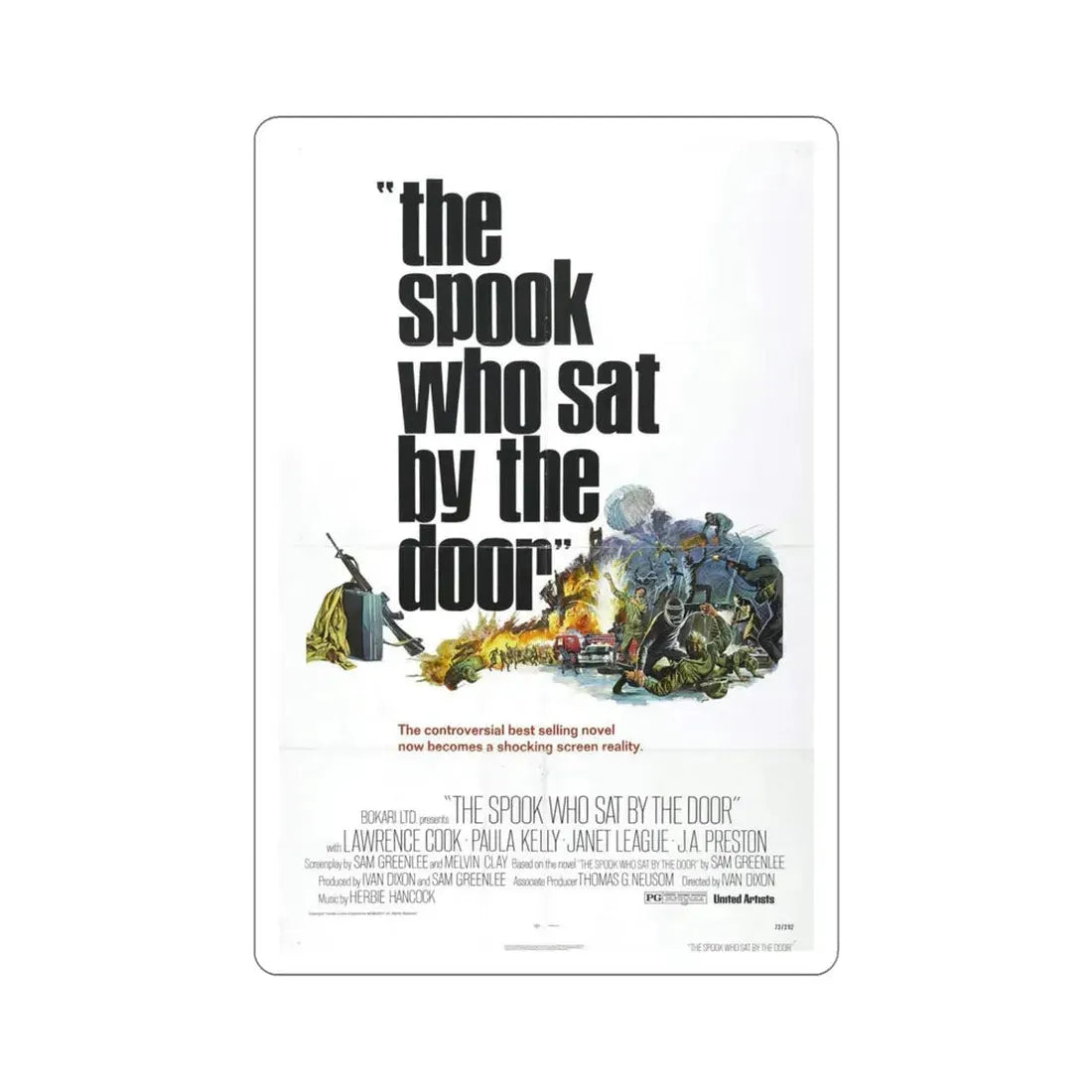 The Spook Who Sat by the Door 1973 Movie Poster STICKER Vinyl Die-Cut ...