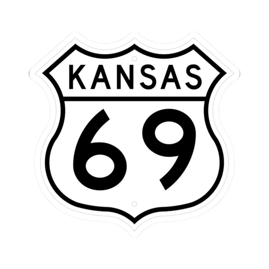 US 69 Kansas 1962 (Kansas) (Road Sign) STICKER Vinyl Kiss-Cut Decal ...