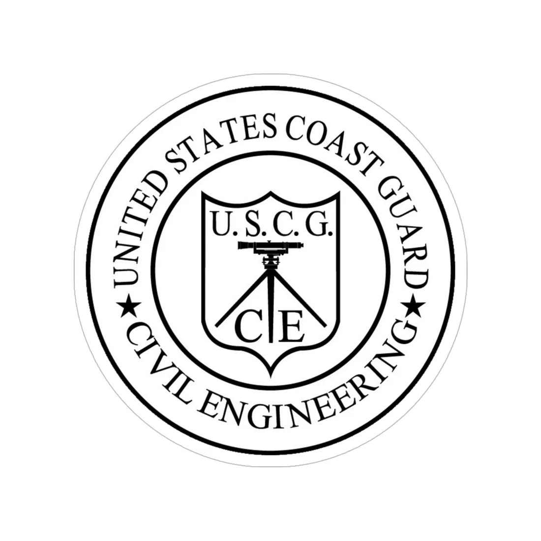 USCG Civil Engineering (U.S. Coast Guard) Transparent STICKER Die-Cut ...