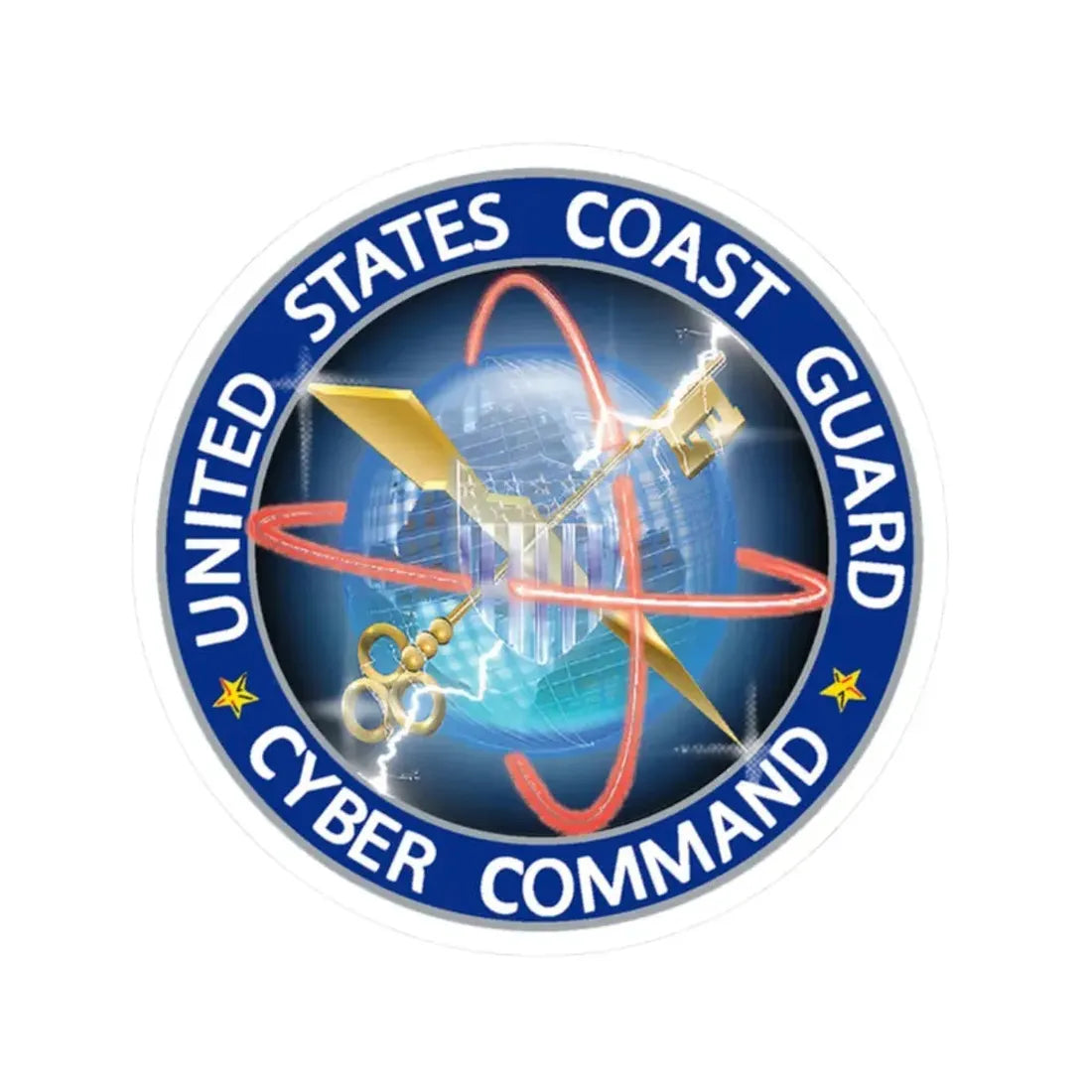 USCG Cyber Command (U.S. Coast Guard) STICKER Vinyl Kiss-Cut Decal ...
