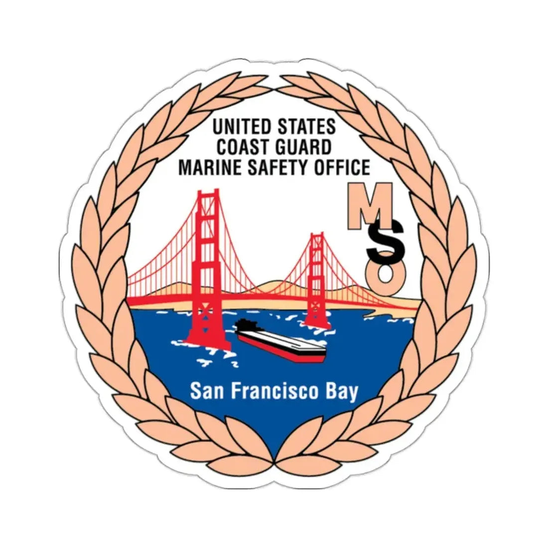 USCG MSO San Francisco Bay (U.S. Coast Guard) STICKER Vinyl Kiss-Cut ...
