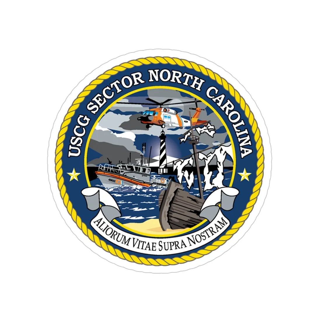 USCG Secctor North Carolina (U.S. Coast Guard) Transparent STICKER Die ...