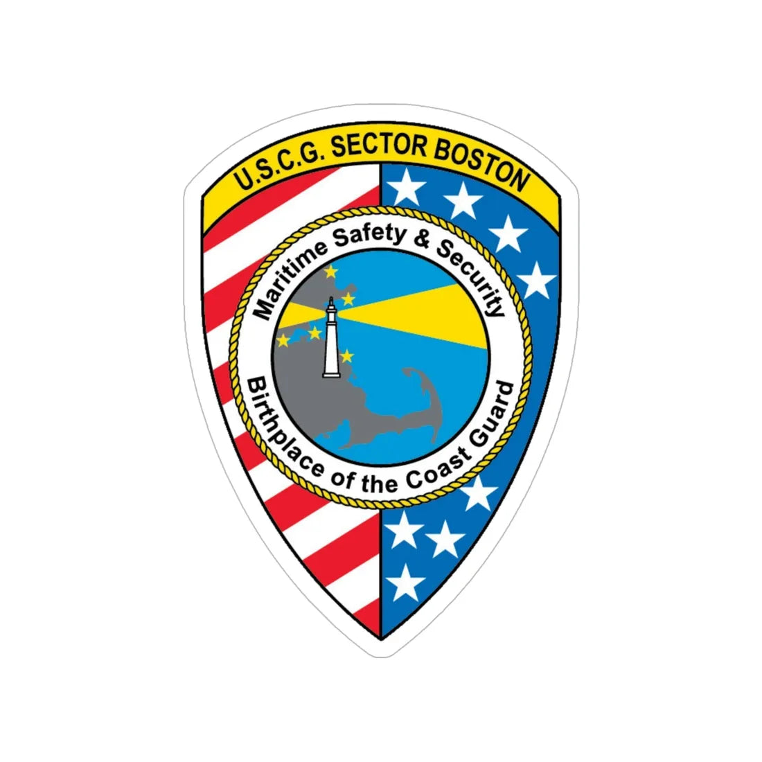 USCG Sector Boston (U.S. Coast Guard) Transparent STICKER Die-Cut Vinyl ...