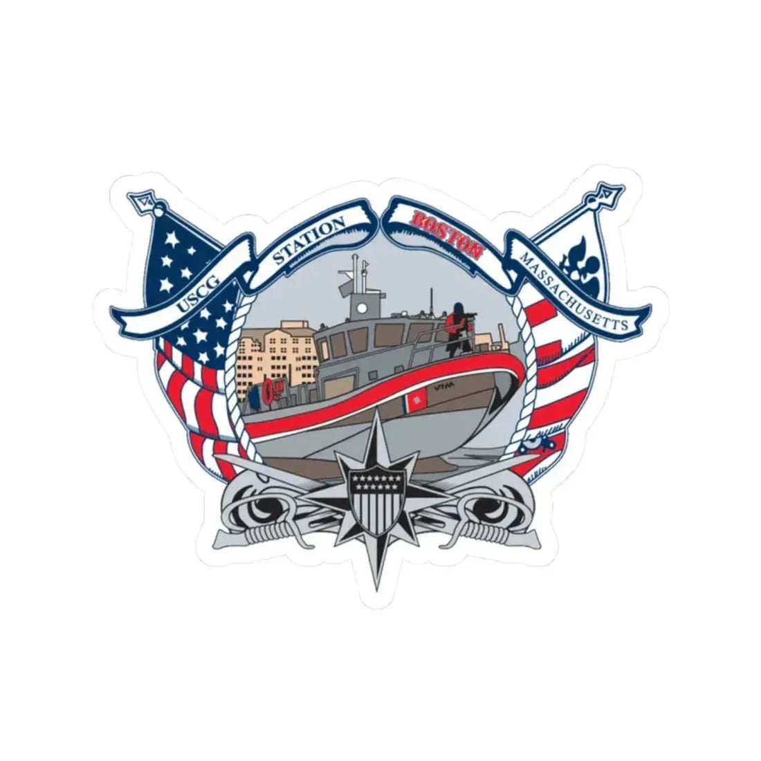 USCG Station Boston (U.S. Coast Guard) STICKER Vinyl Kiss-Cut Decal ...