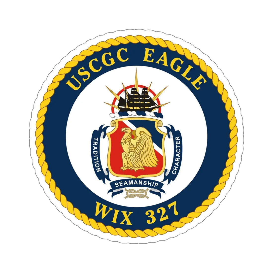 USCGC Eagle WIX 327 (U.S. Coast Guard) STICKER Vinyl Die-Cut Decal ...
