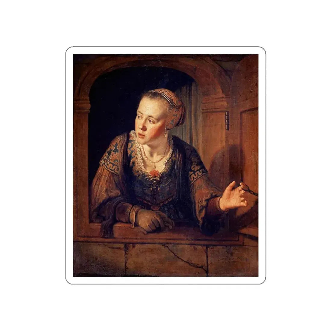 VICTORS, Jan - Young Woman at a Window (Artwork) STICKER Vinyl Die-Cut ...
