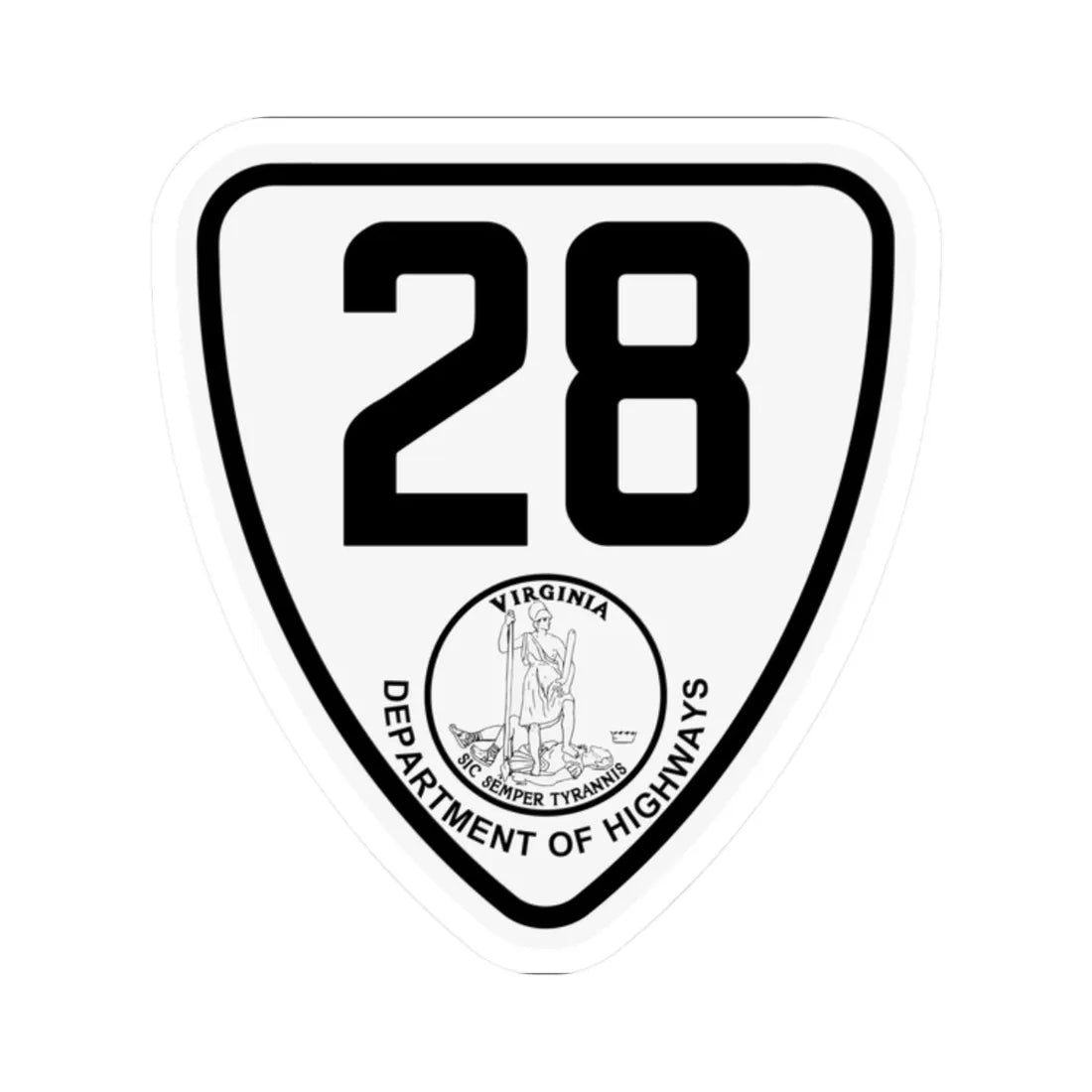 Virginia 28 1924 (Virginia) (Road Sign) STICKER Vinyl Kiss-Cut Decal ...