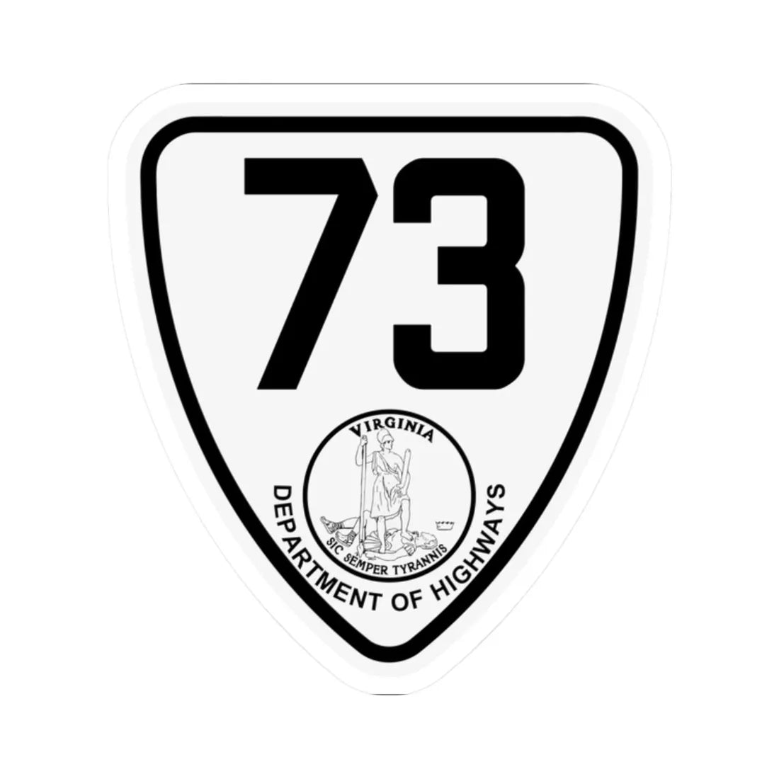 Virginia 73 1924 (Virginia) (Road Sign) STICKER Vinyl Kiss-Cut Decal ...
