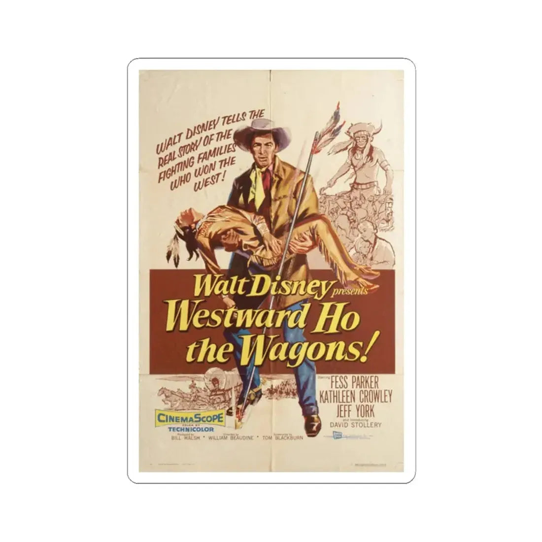 Westward Ho the Wagons 1956 Movie Poster - STICKER Vinyl Kiss-Cut Decal ...
