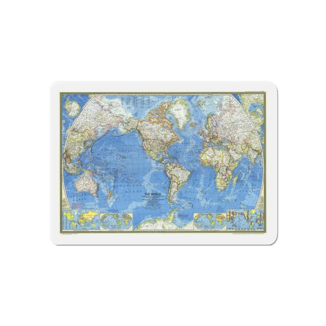 World Map (1970) (Map) Refrigerator Magnet | Shop Stickers, Wall Art ...